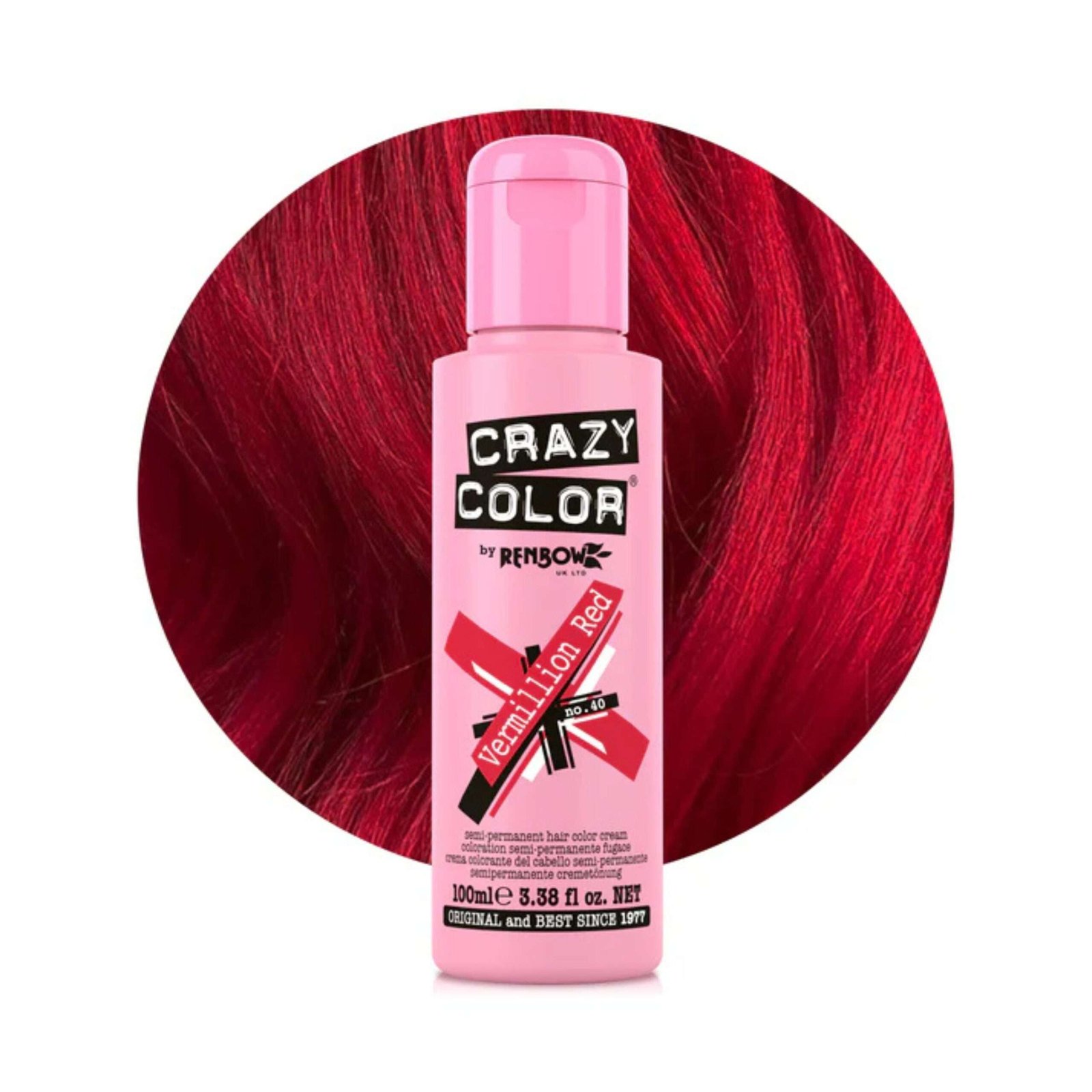 Crazy Color Vermillion Red Semi-Permanent Hair Dye All Colors - SMA ...